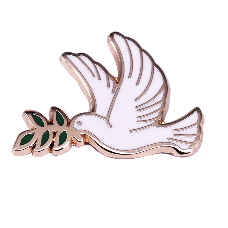 A3368-Peace-Dove-Olive-Branch-Enamel-Pin-Pigeon-Metal-Badge-Brooch-on ...