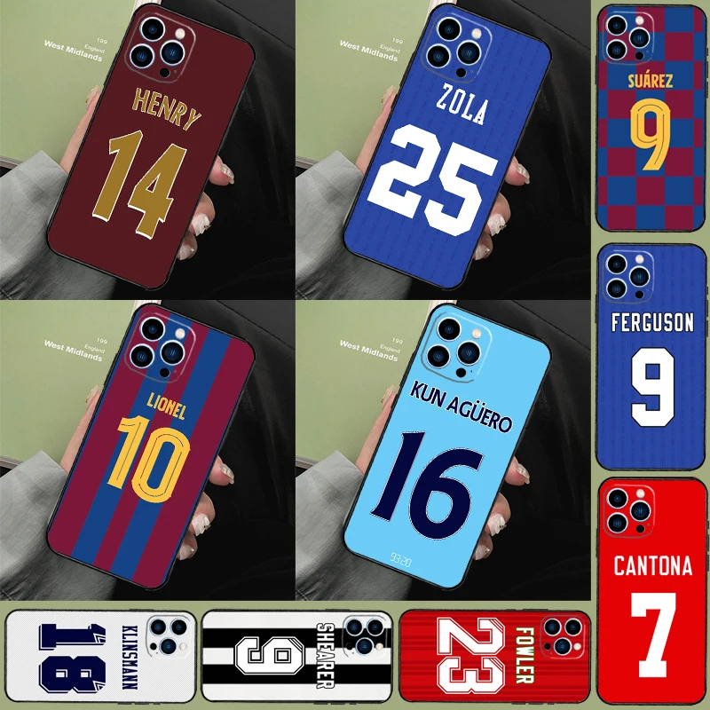 Football Player number Phone Case For iPhone 15 13 12 11 14 16 Pro Max ...