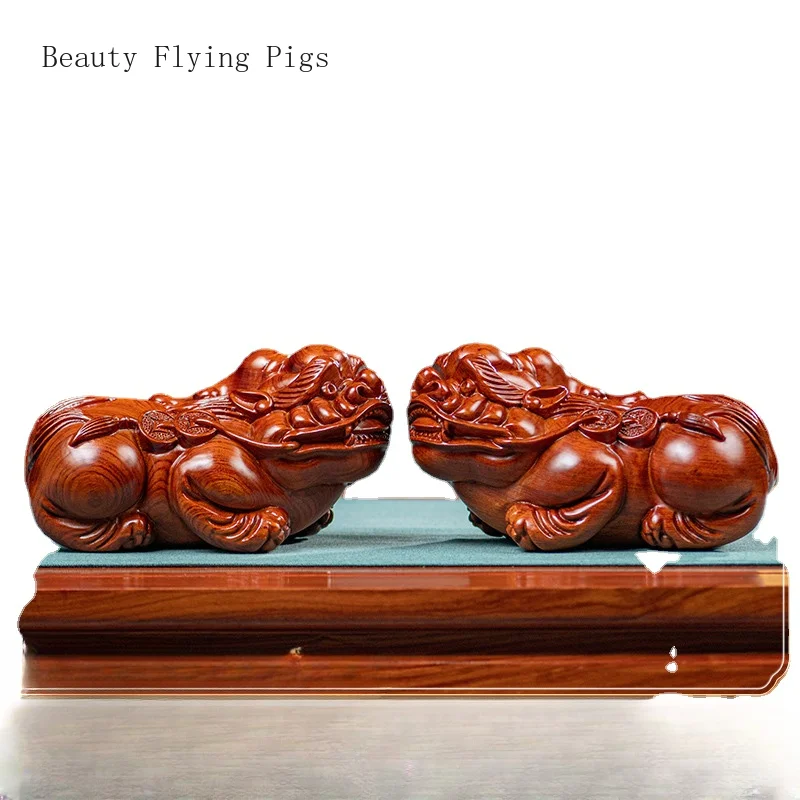 Chinese-high-end-wood-carving-Pixiu-decorations-home-furnishings-living ...