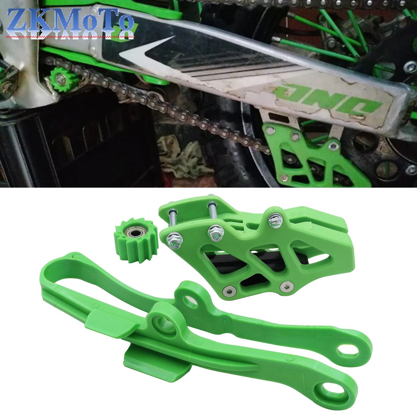 Motorcycle-Chain-Guide-Slider-Guide-Swingarm-Roller-For-Kawasaki-KX250F ...