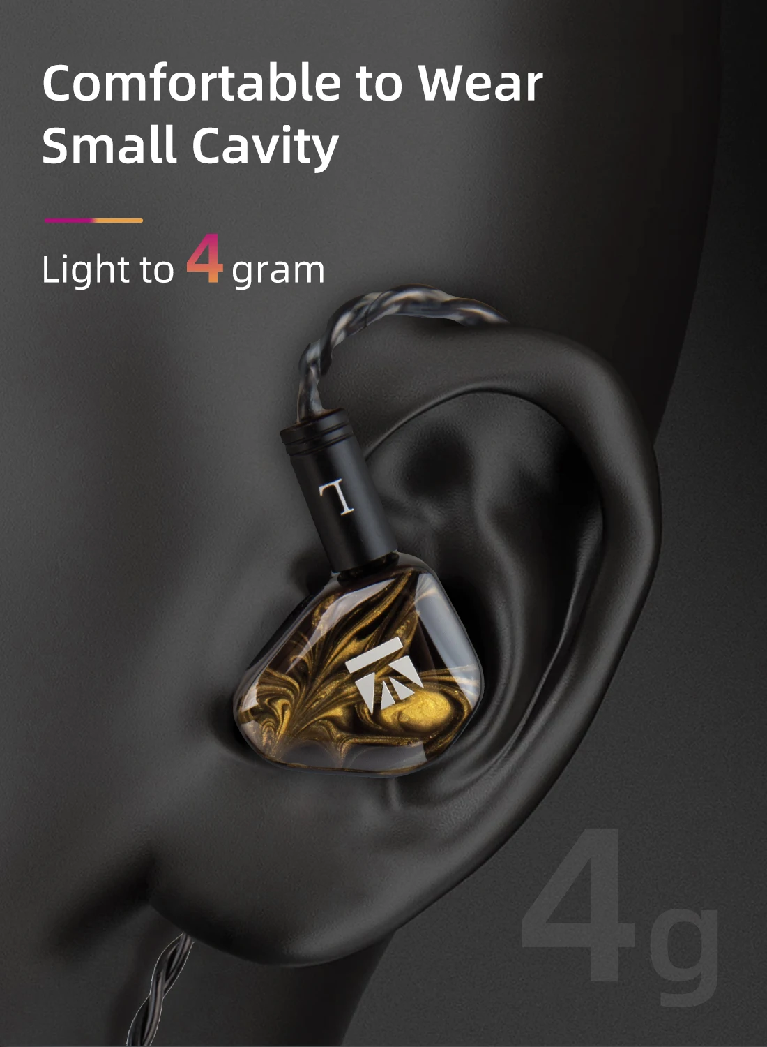 【KBEAR KB01】 Headphones 10MM Beryllium Diaphragm Dynamic Drivers Earph