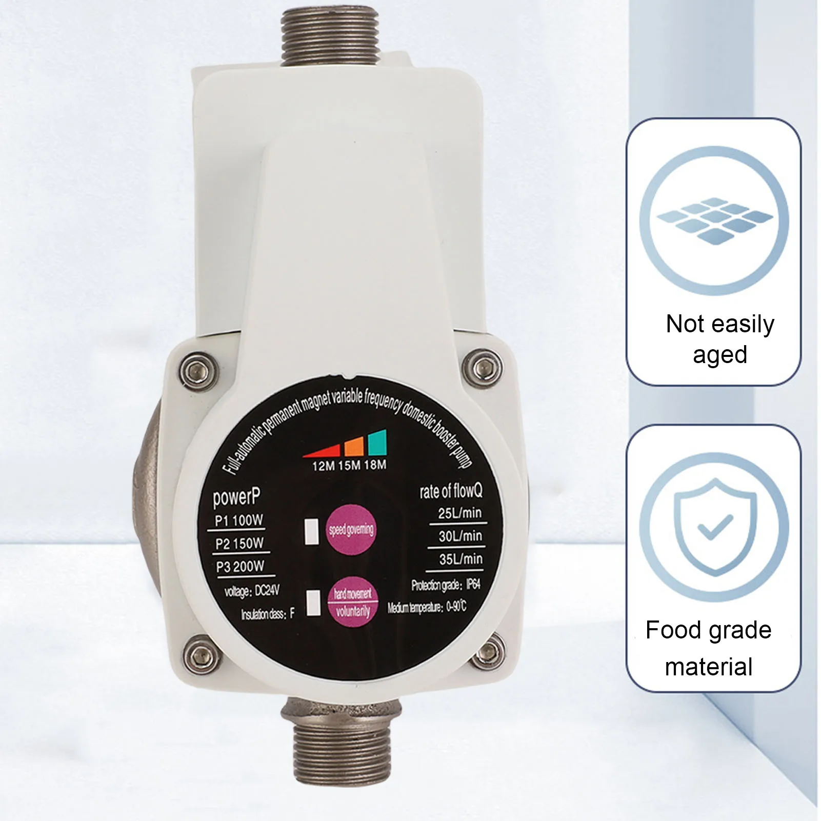 Water Pressure Pump Automatic Quiet 3 Speeds Brushless Motor Water Pump ...