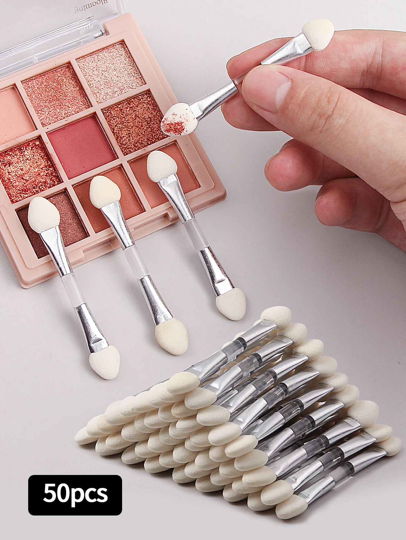 50pcs-mini-double-head-eye-shadow-stick-lazy-makeup-brush-sponge-head ...