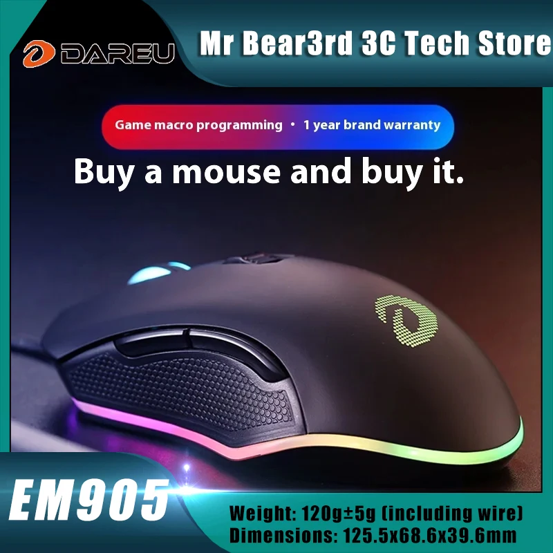 DAREU-Em905-Wired-E-Sports-Mouse-Jogo-Mec-nico-Programa-o-Macro-Office ...