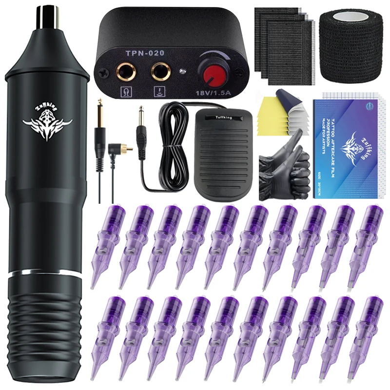 Professional-Tattoo-Machine-Kit-Tattoo-Power-Supply-Rotary-Pen-With ...