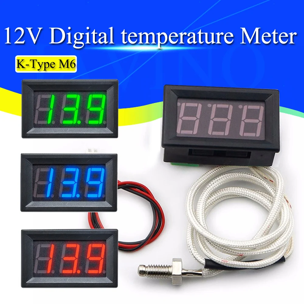Industrial High Temperature K-Type M6 Thermocouple Thermometer 12V ...
