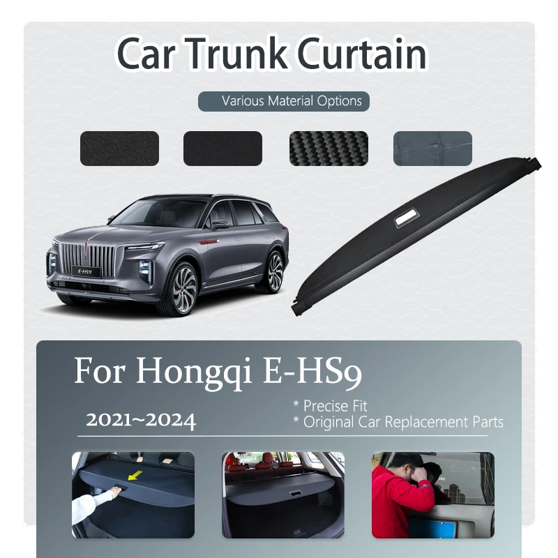Car-Trunk-Curtain-Covers-For-Hongqi-E-HS9-EHS9-2021-2024-Retractable-Storage-Trunk-Rack ...