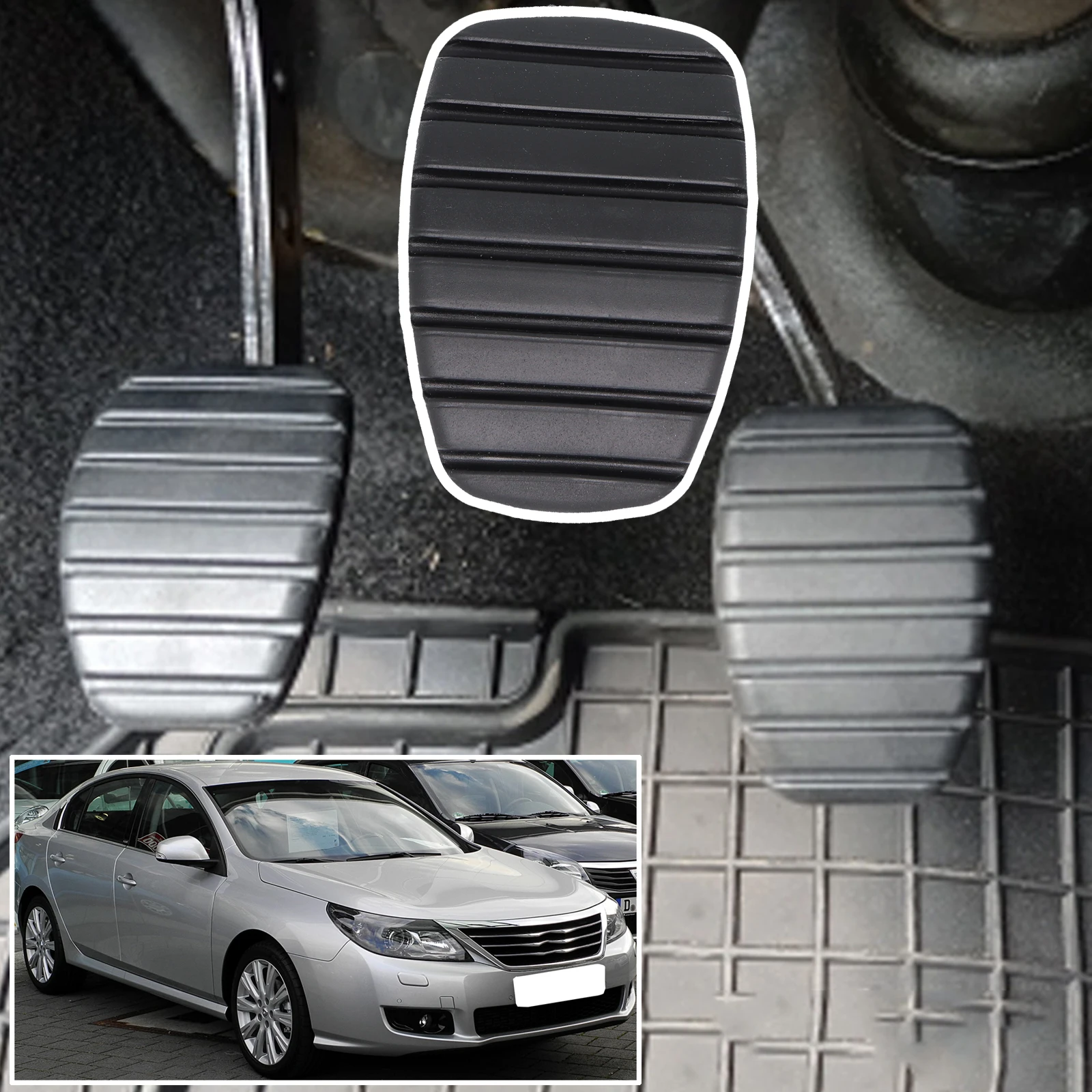 Rubber-Brake-Clutch-Foot-Pedal-Pad-Part-Covers-For-Renault-Latitude-L70 ...