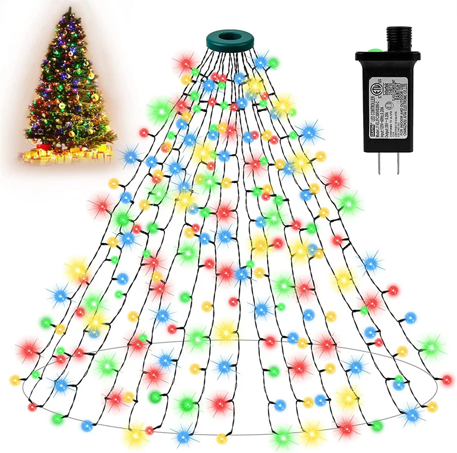 400 LED Christmas Tree Waterfall Lights Outdoor 2M 16 Strand Waterfall ...