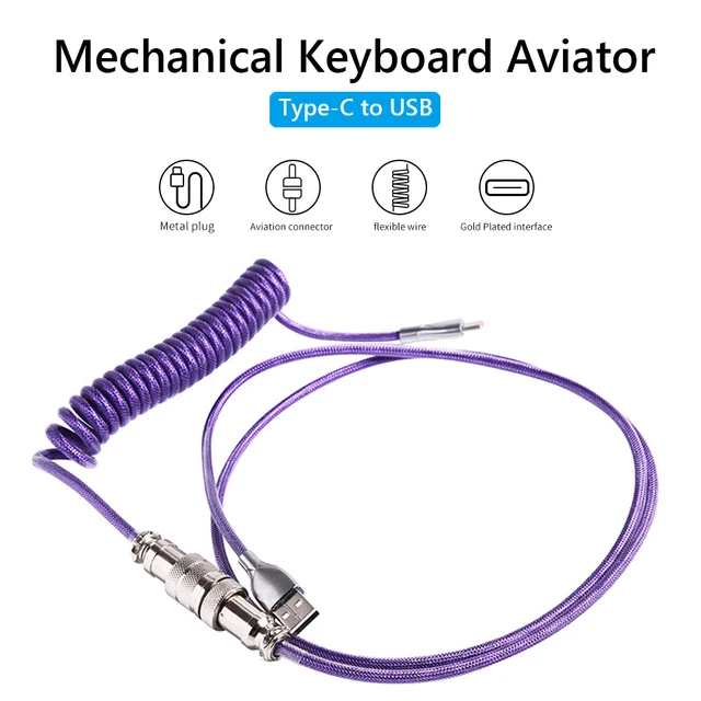 Coiled cable type C Mechanical keyboard wire USB keyboard cable ...