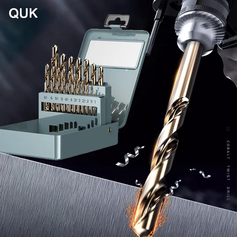 QUK-Juego-de-brocas-helicoidales-de-cobalto-M35-acero-de-alta-velocidad ...
