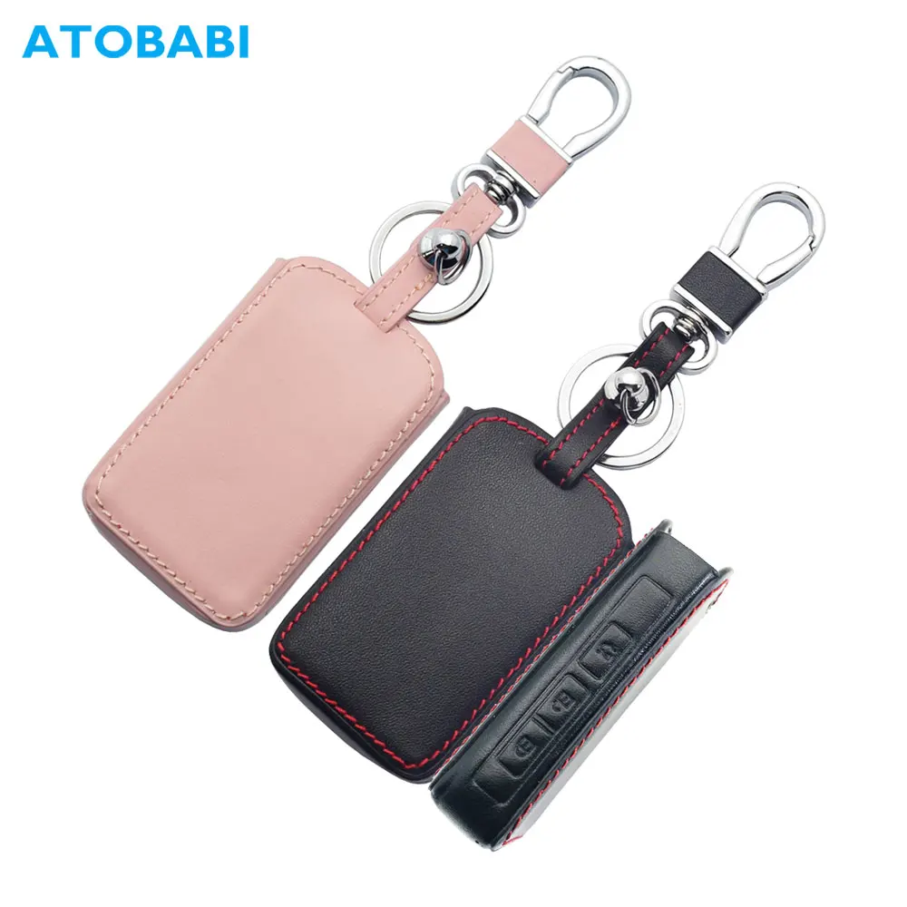 Leather-Car-Key-Cover-Remote-Fobs-Shell-Case-Auto-Accessory-For-Mazda-2 ...