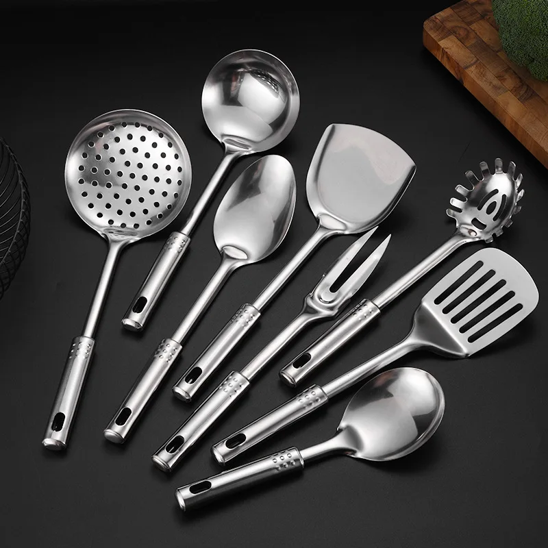 Stainless-Steel-Cooking-Tools-Set-Spatula-Shovel-Colander-Pots-Rice ...