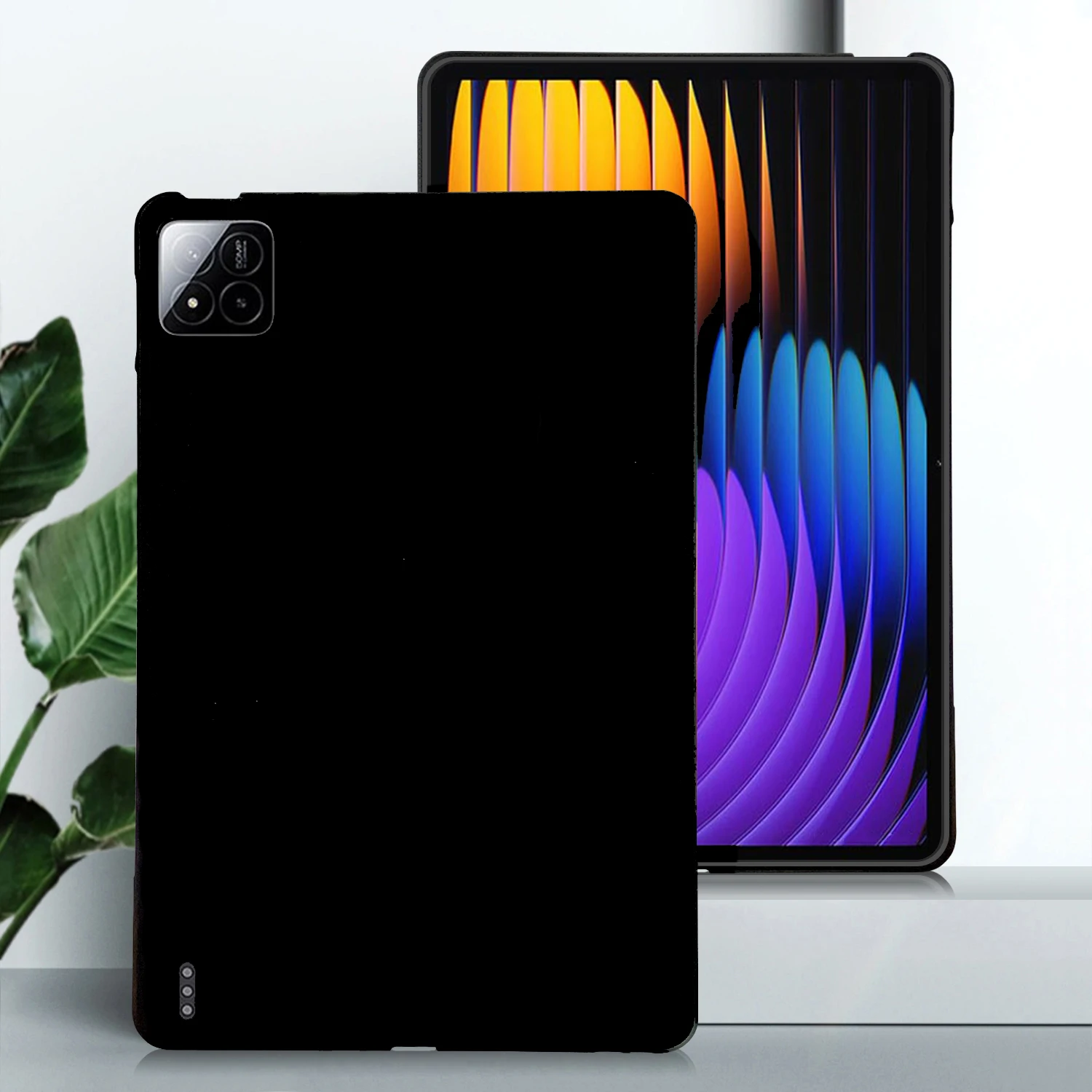 Flexible Soft TPU Silicone Tablet Case - Black Shell Back Cover for ...
