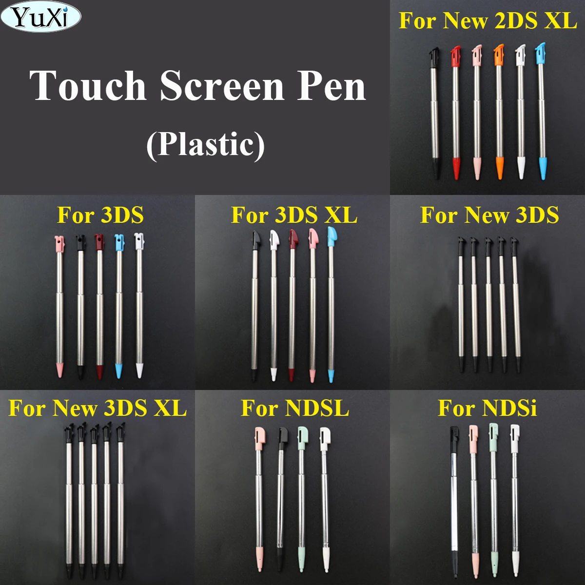 YuXi Metal Telescopic Stylus Touch Screen Pen for 2DS 3DS New 2DS LL XL ...