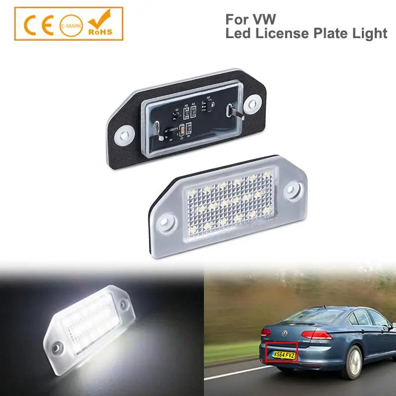 2PCS LED Rear License Plate Light Lamp For VW Passat B5 (Type 3B) 1996 ...