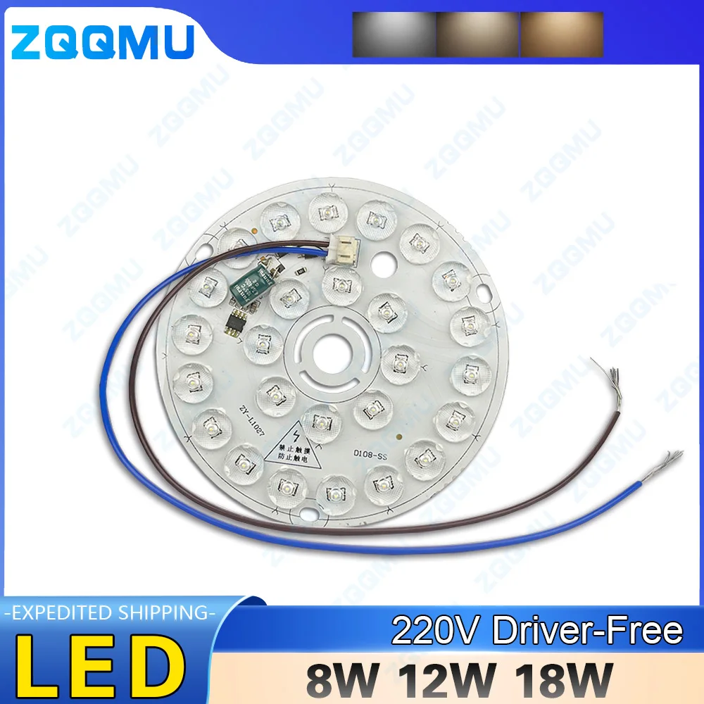 Panel-de-luz-LED-redondo-sin-controlador-fuente-de-luz-LED-6W-12W-18W ...