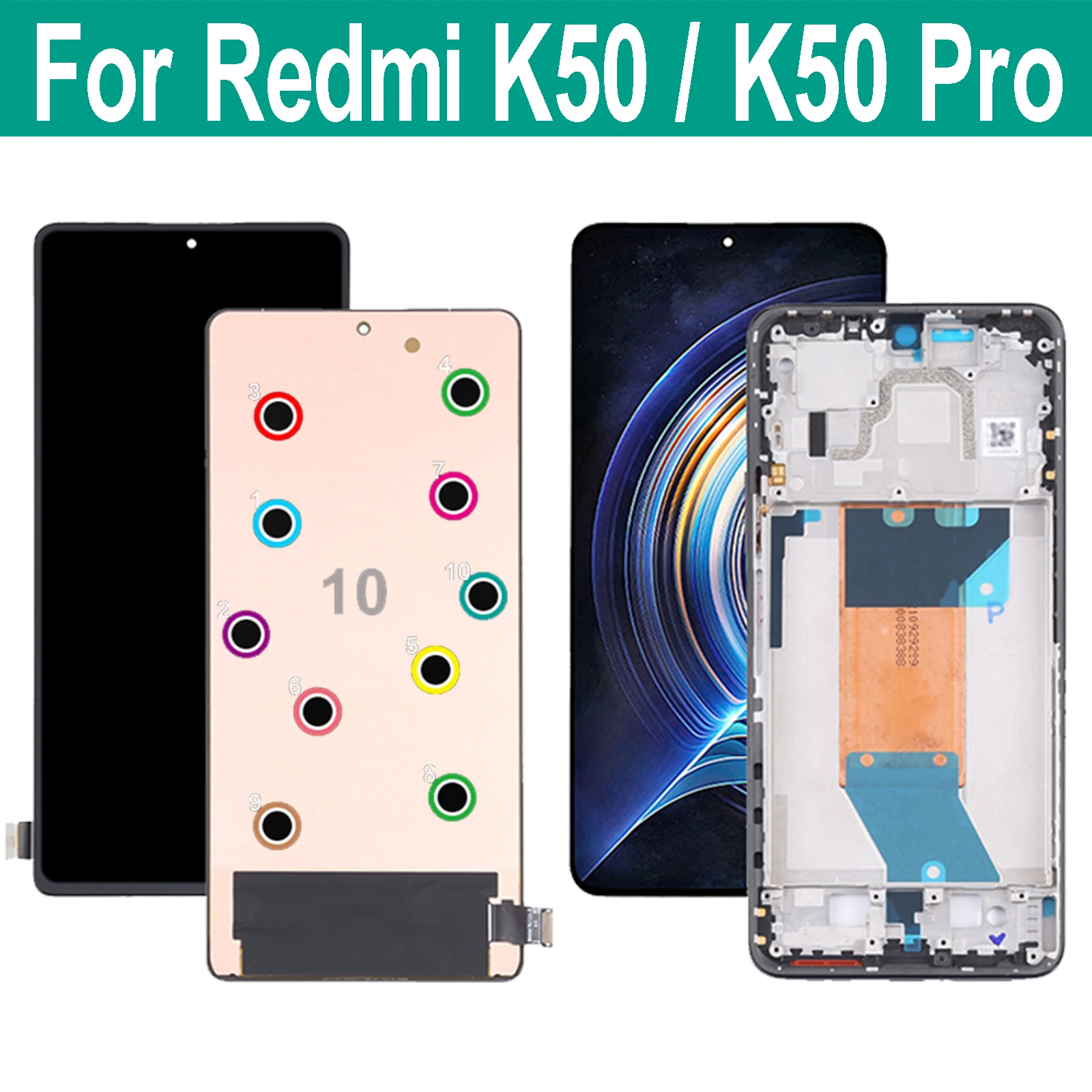 Pantalla LCD Original para Xiaomi Redmi K50 Pro K50Pro 22021211RC 22011211C, digitalizador de ...