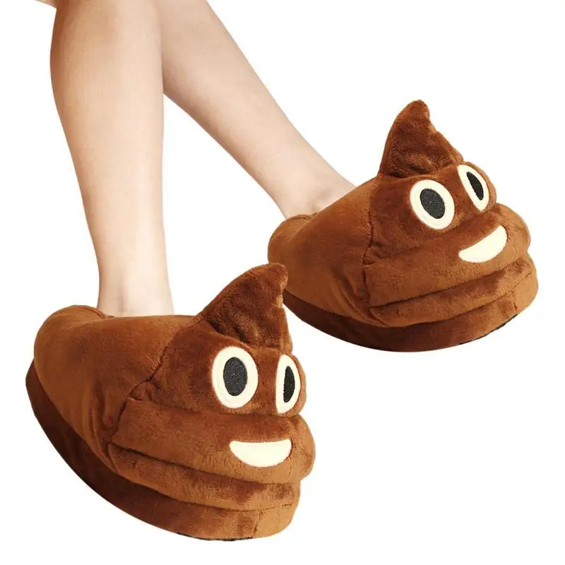Funny-Slippers-Poop-Cute-Expression-Poop-Slippers-Fuzzy-Warm-Memory ...
