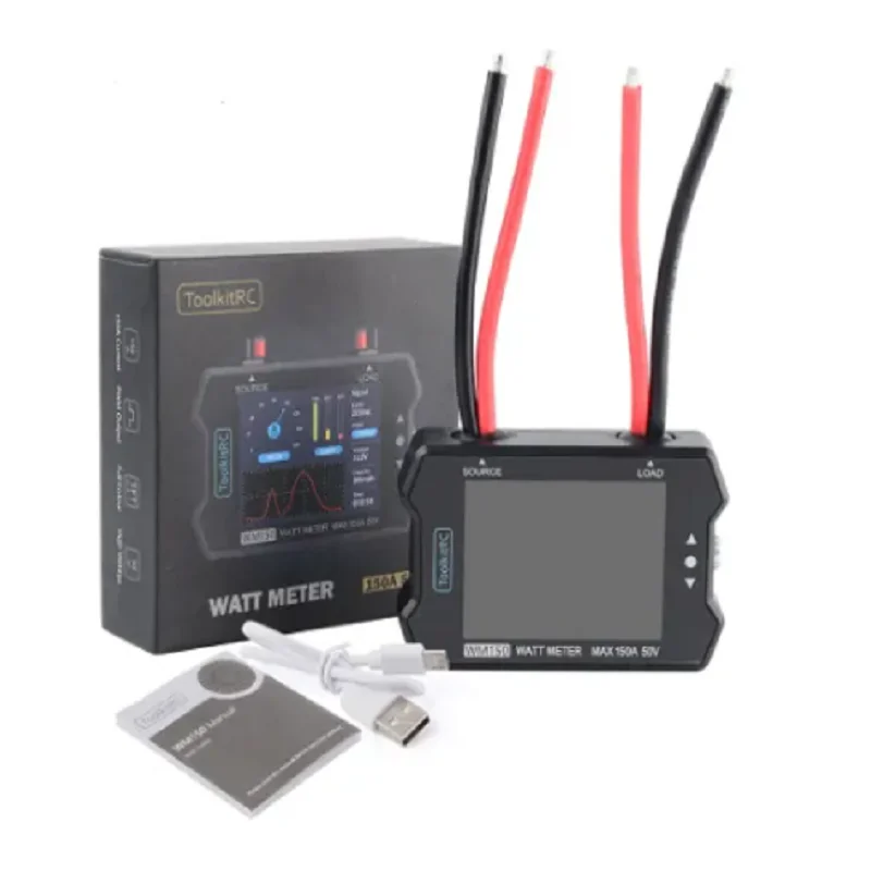 ToolkitRC WM150 150A 50V Watt Meter Power Analyzer LCD Display Power ...