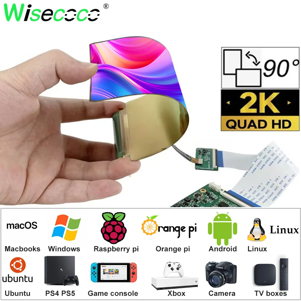 Wisecoco-Flexible-Display-6-Inch-OLED-2K-2880x1440-IPS-Amoled-Flexible-Screen-60Hz-Landscape-By ...