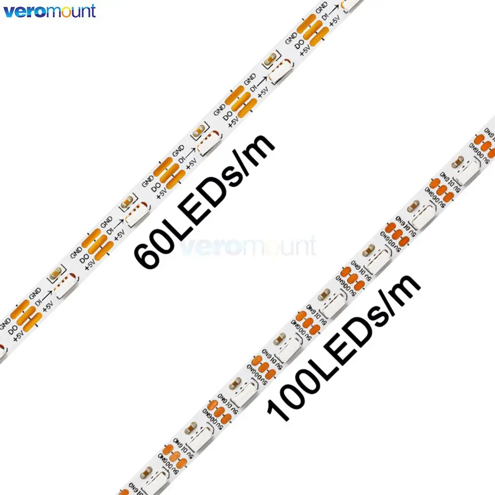Narrow-PCB-WS2812B-Side-Glow-Pixel-LED-Strip-4020-SMD-RGB-60-100Leds-m ...