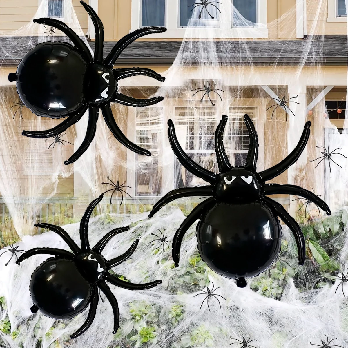 3pcs Halloween black spider balloons, Halloween party, spider theme ...