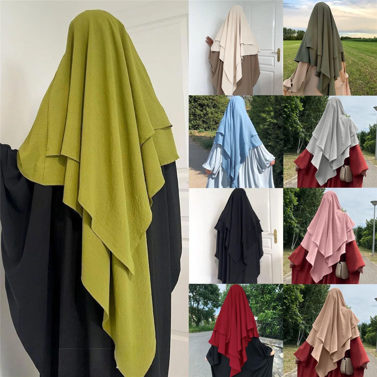 2023-Ramadan-Niqab-Burka-Turkish-Modest-Outfit-Layered-Khimar-Scarf ...