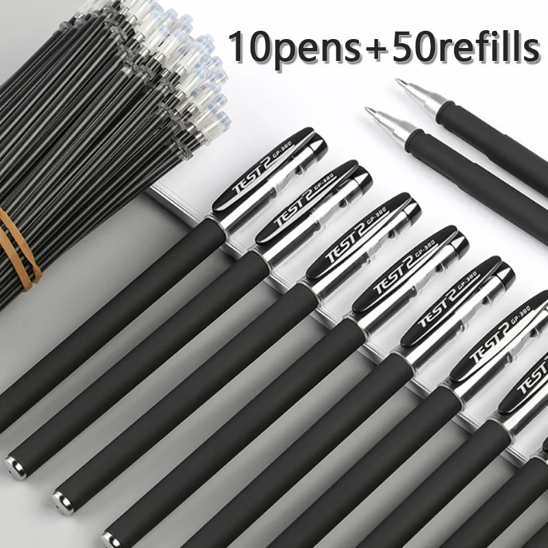 60pcs-0-5mm-Gel-Pen-Set-Smooth-Writing-Black-Blue-Red-Refillable-Refill ...