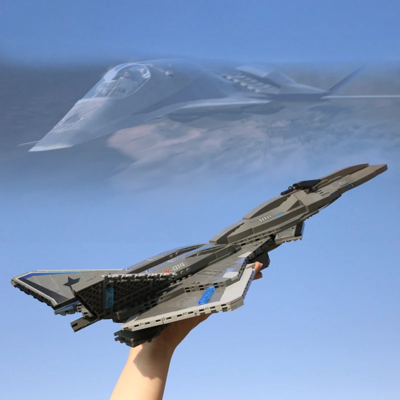 Chinese-Military-White-Emperor-Sky-Fighter-Building-Blocks-Arms-Bricks ...