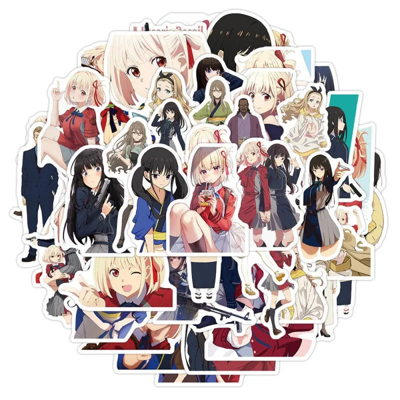 10/30/50Pcs Anime Lycoris Recoil Sticker Waterproof Stickers Car ...