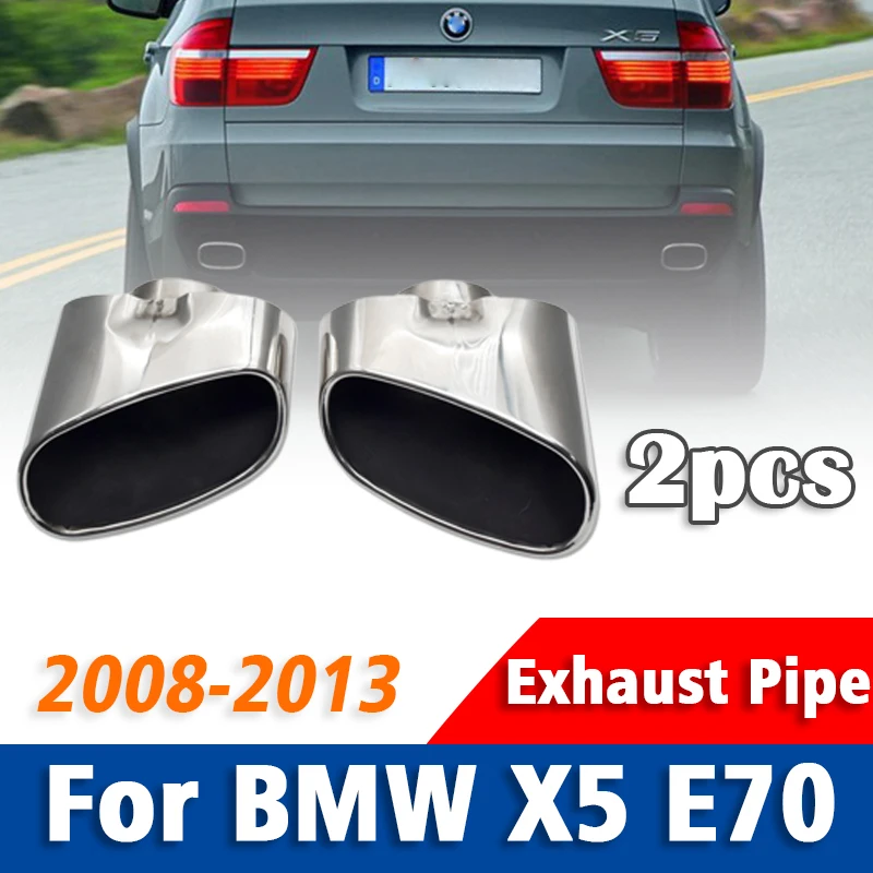 1-Pair-Stainless-Steel-Exhaust-Dual-Tail-Pipe-Muffler-Tip-For-BMW-X5 ...