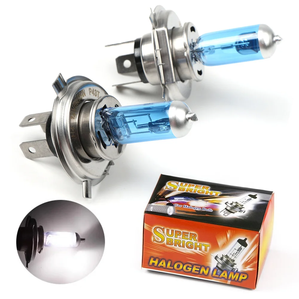 2PCS H4 100W 6000K Car Xenon Gas Halogen Headlight Headlamp Lamp Bulbs ...