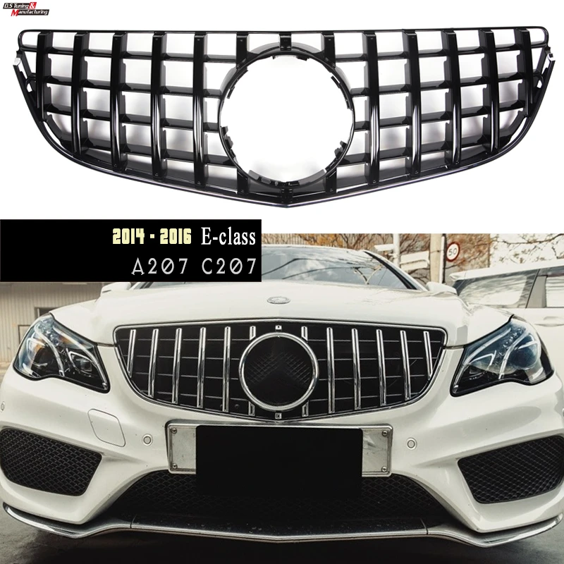 Gt Style Black / Silver W207 Front Upper Bumper Grille For Mercedes ...