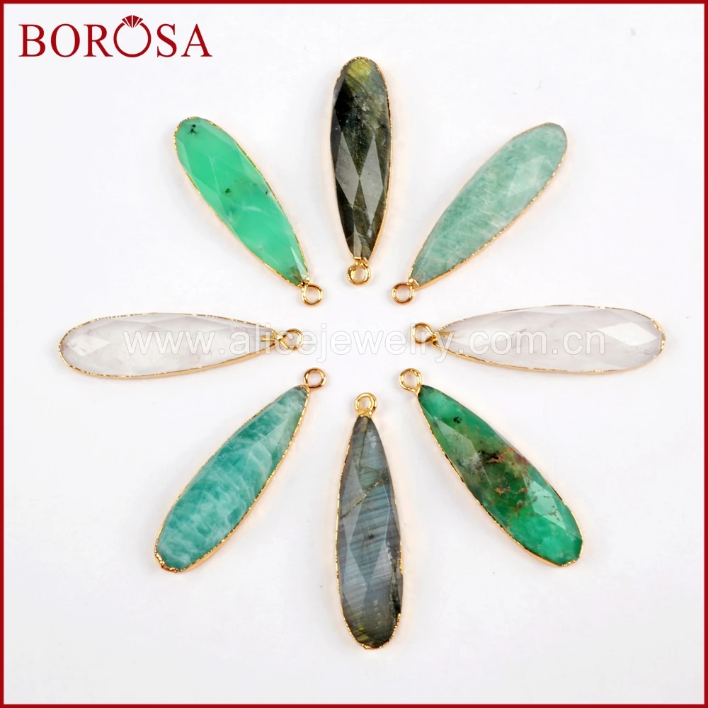 Teardrop-Shape-Gold-Plated-Natural-White-Quartz-Labradorite-Australia ...