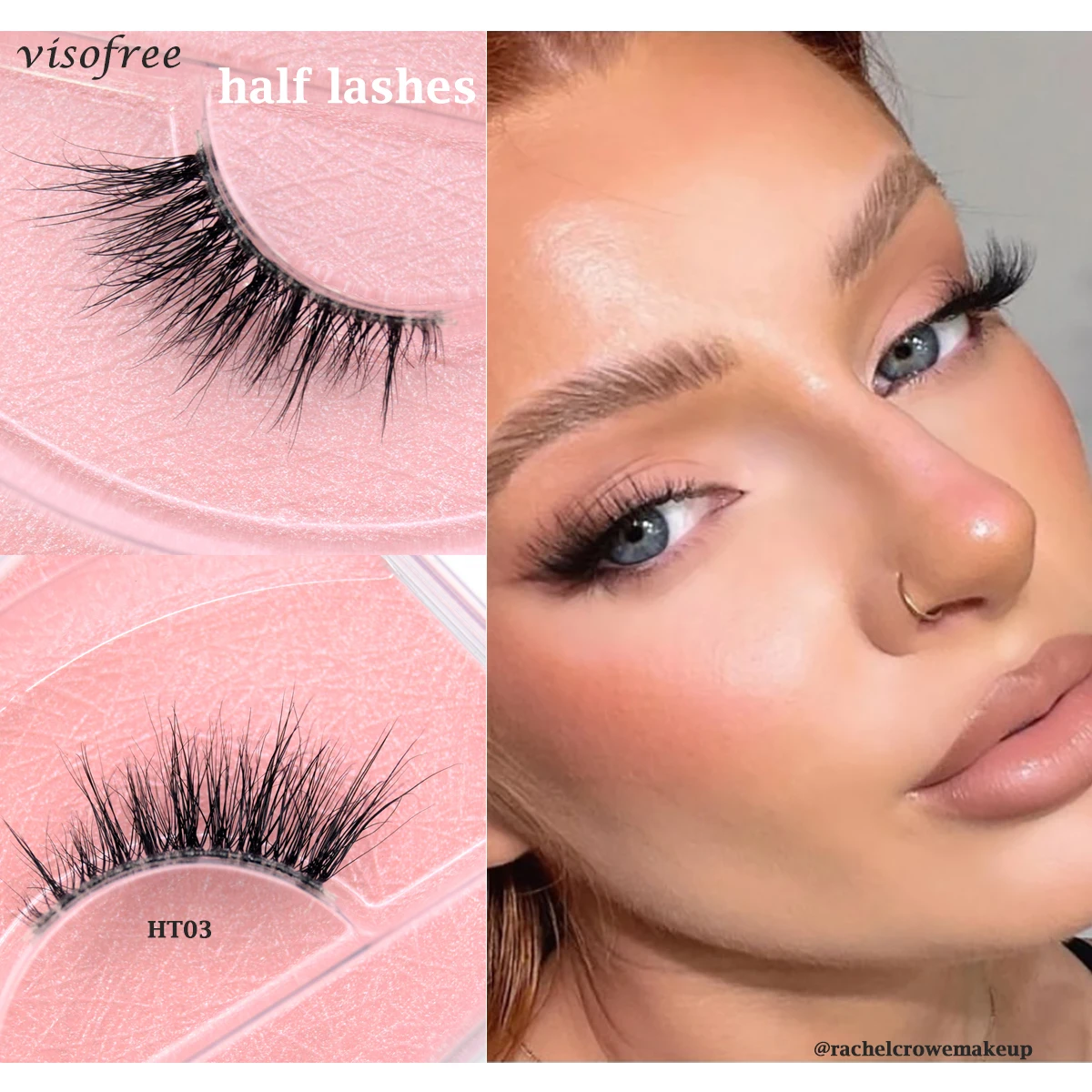 Visofree Half Lashes Invisible band Mink Eyelashes Natural Wispy ...
