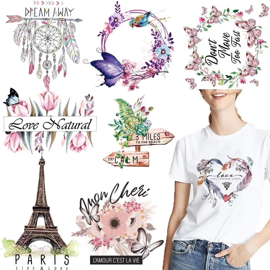 Beautiful-Flowers-Iron-On-Transfers-For-Clothing-DIY-A-levels-Heat ...