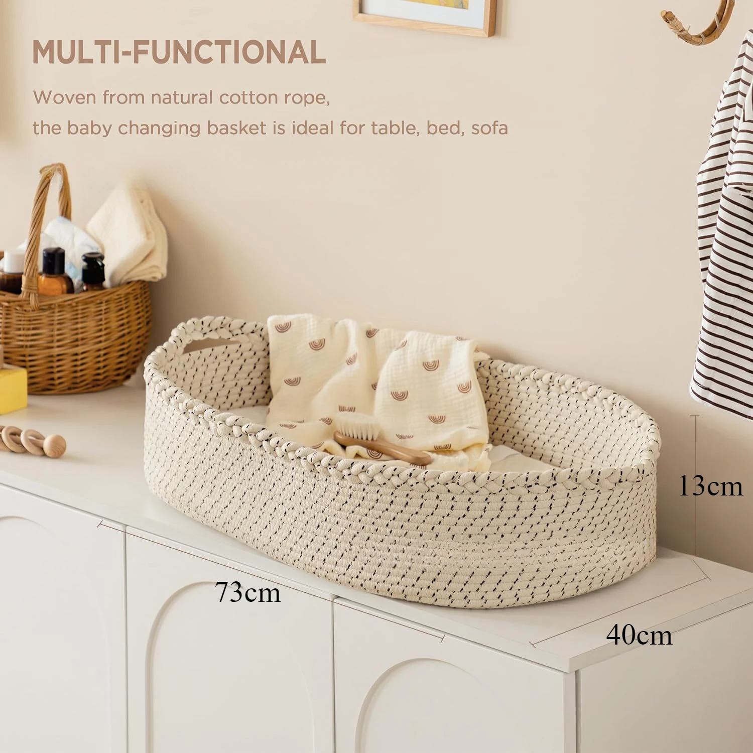Baby Changing Basket Moses Basket Changing Table Topper Diaper Changing ...