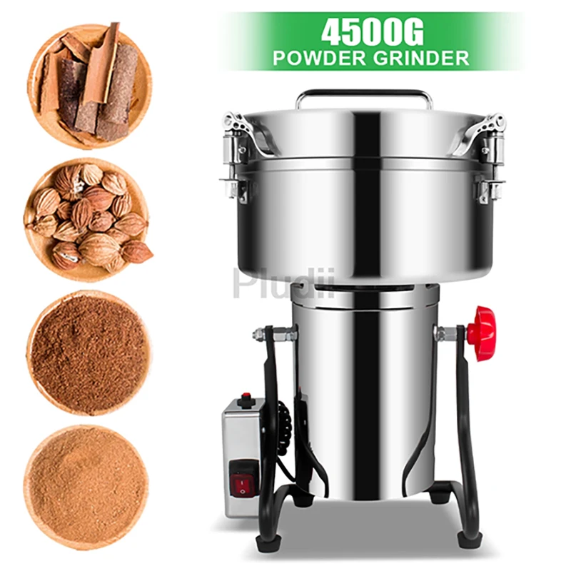 4500G Powder Grinder 5000W High Speed Spice Grinder Grain Crusher Large ...