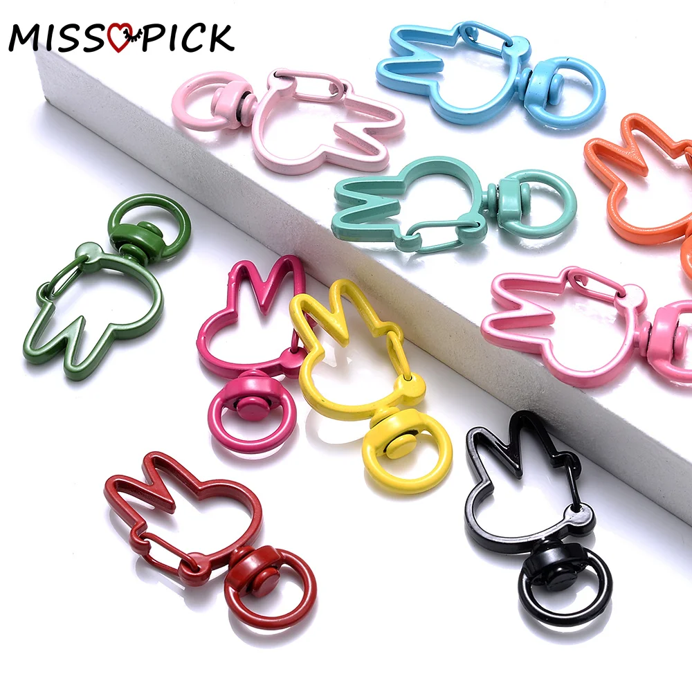 5pcs 18x36mm Alloy Metal Rabbit Shape Lobster Clasp End Connector ...