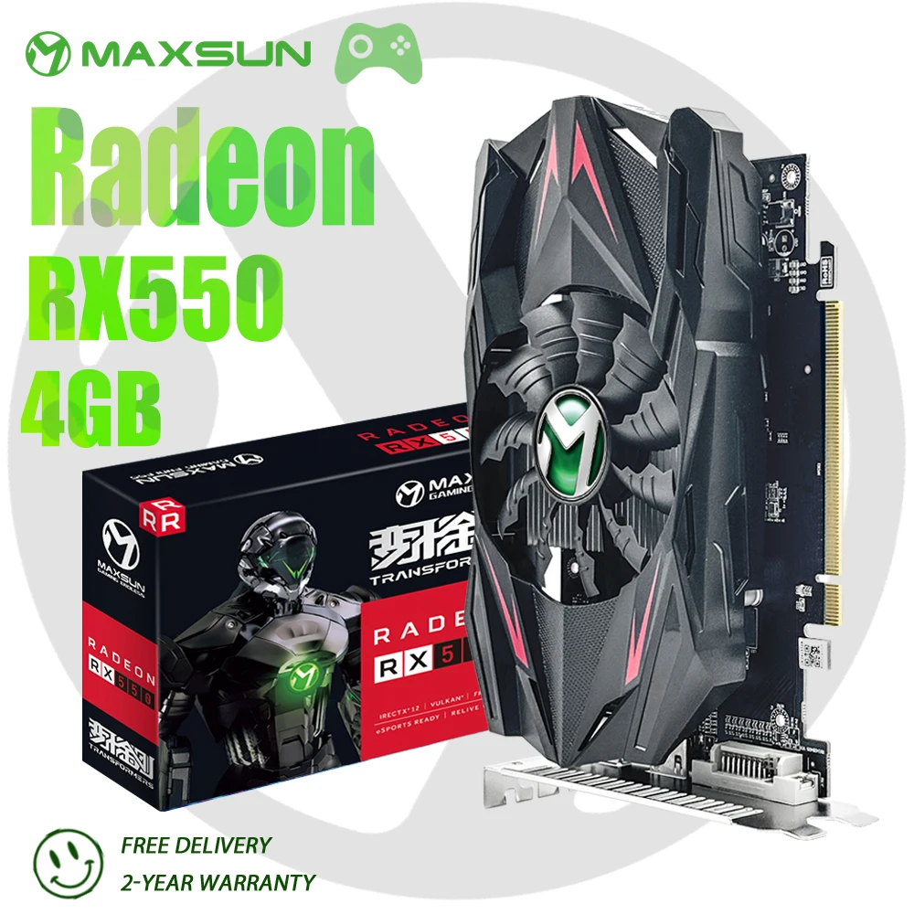 MAXSUN-AMD-RX-550-4GB-Graphics-Card-GDDR5-128Bit-DVI-HDMI-compatibleI ...