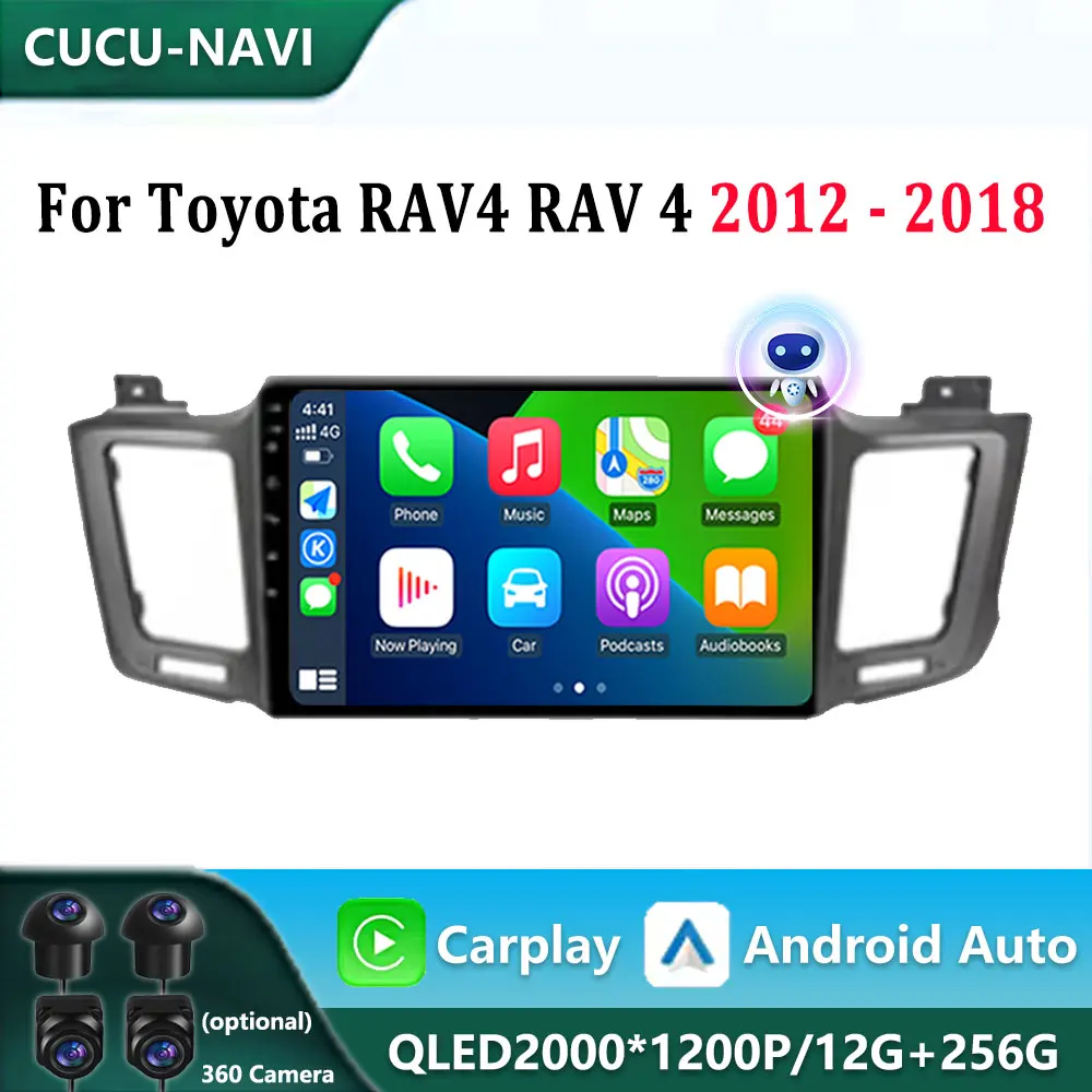 4G For Toyota RAV4 RAV 4 2012 - 2018 Car Android Auto Car Video ...