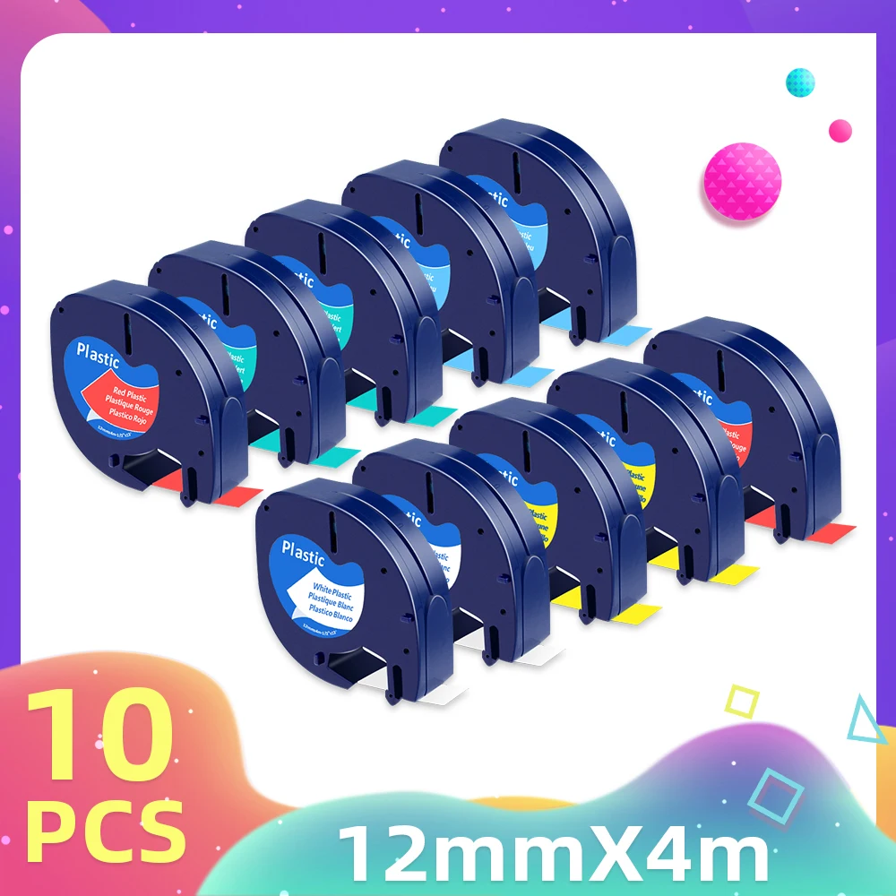 10PCS-A91201-A12267-Compatible-Dymo-LetraTag-Label-Maker-Mutilcolor ...