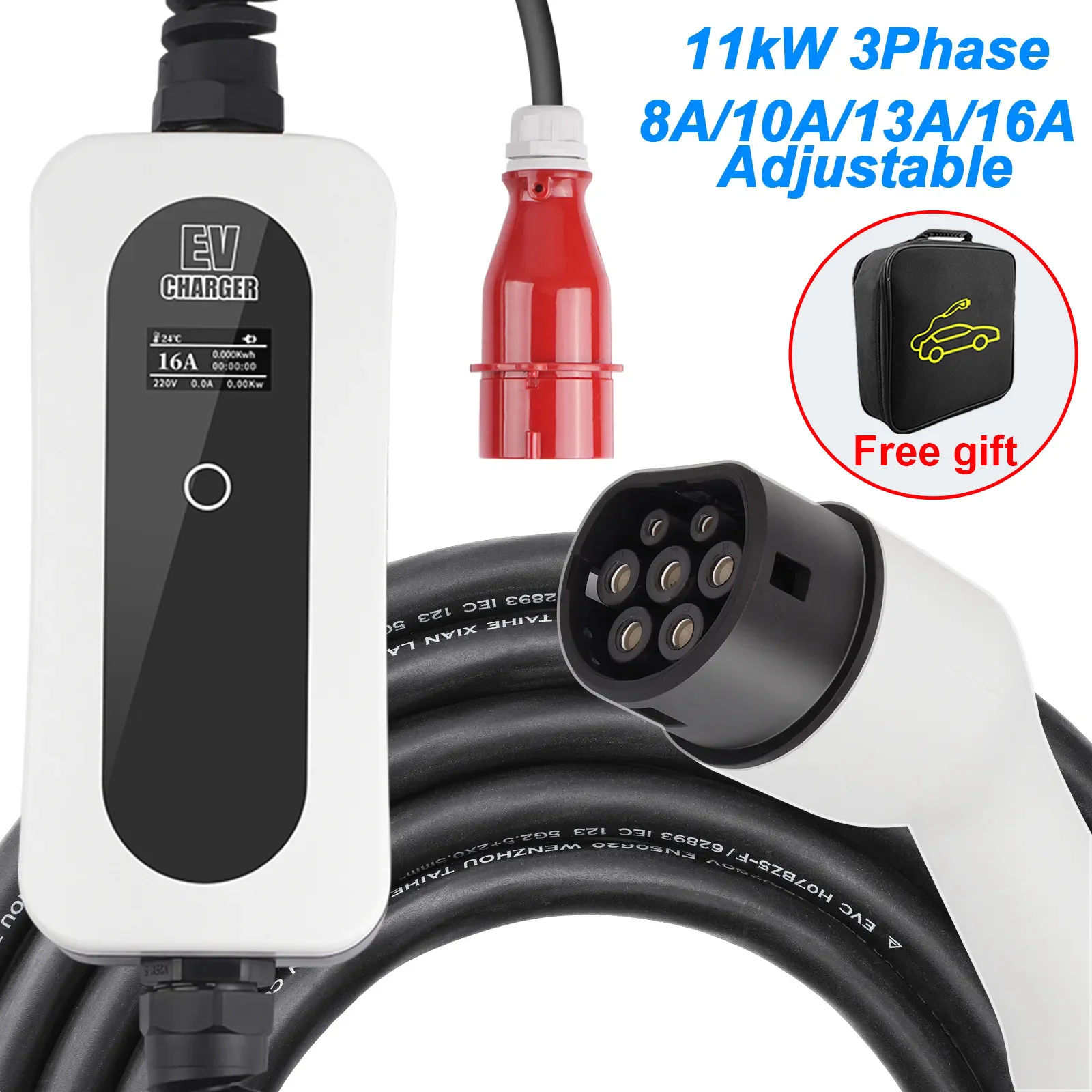 Teschev-11KW-16A-EV-Charger-3-Phases-IEC62196-2-Type-2-Electrical-Car ...