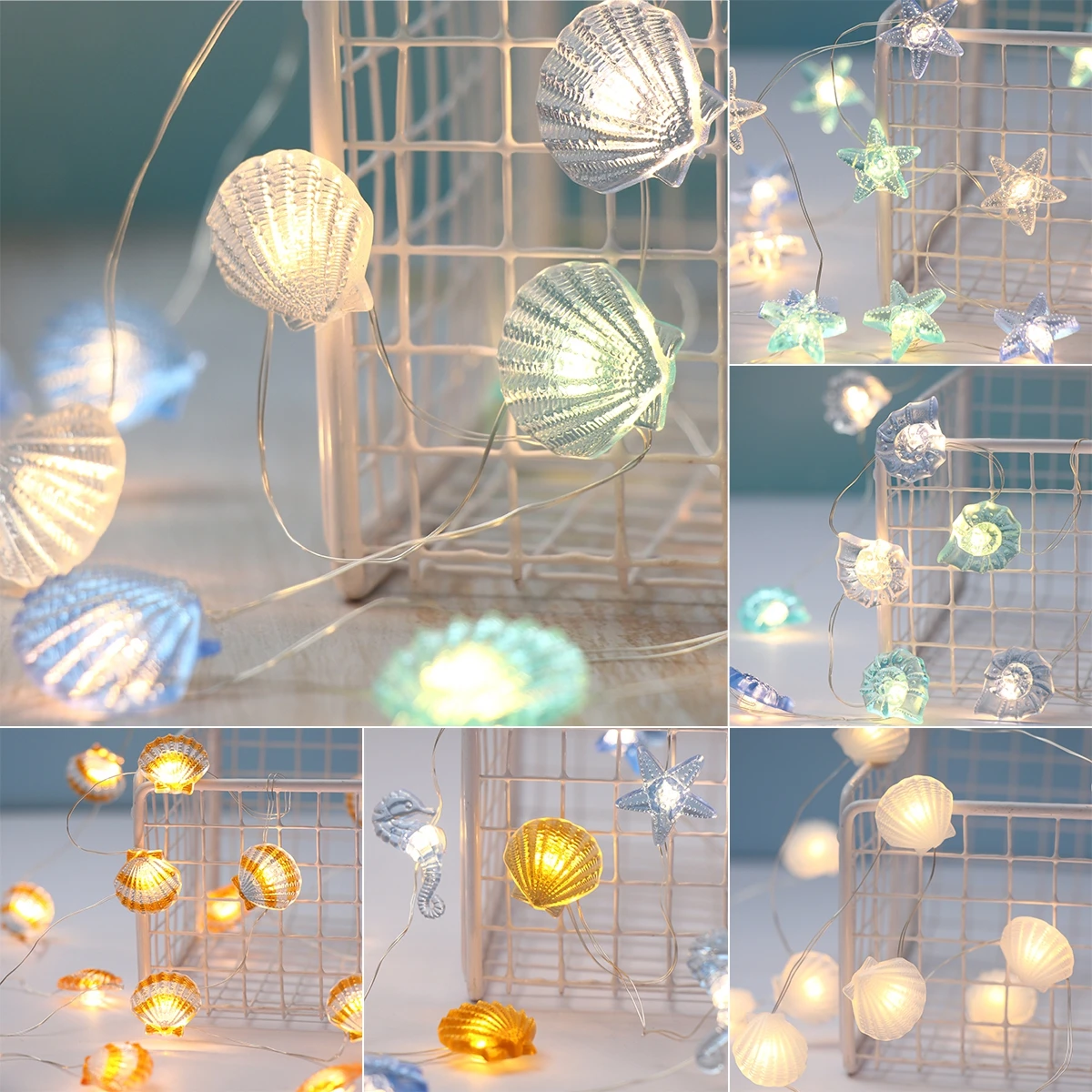 Starfish-String-Lights-for-Party-Decoration-Fairy-Light-Seashell-Ocean ...