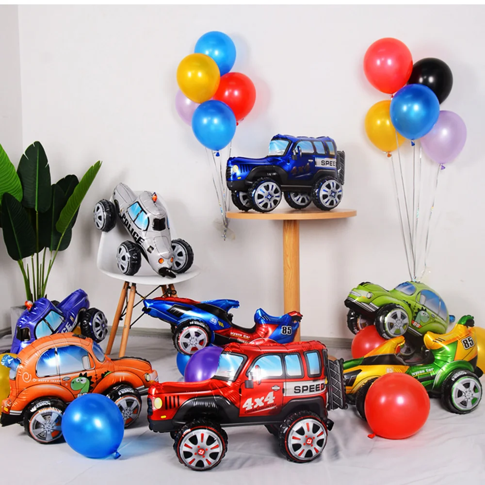 1-2PCS-4D-Racing-Balloons-Car-Balloon-Hot-Wheels-Party-Foil-Balloon ...