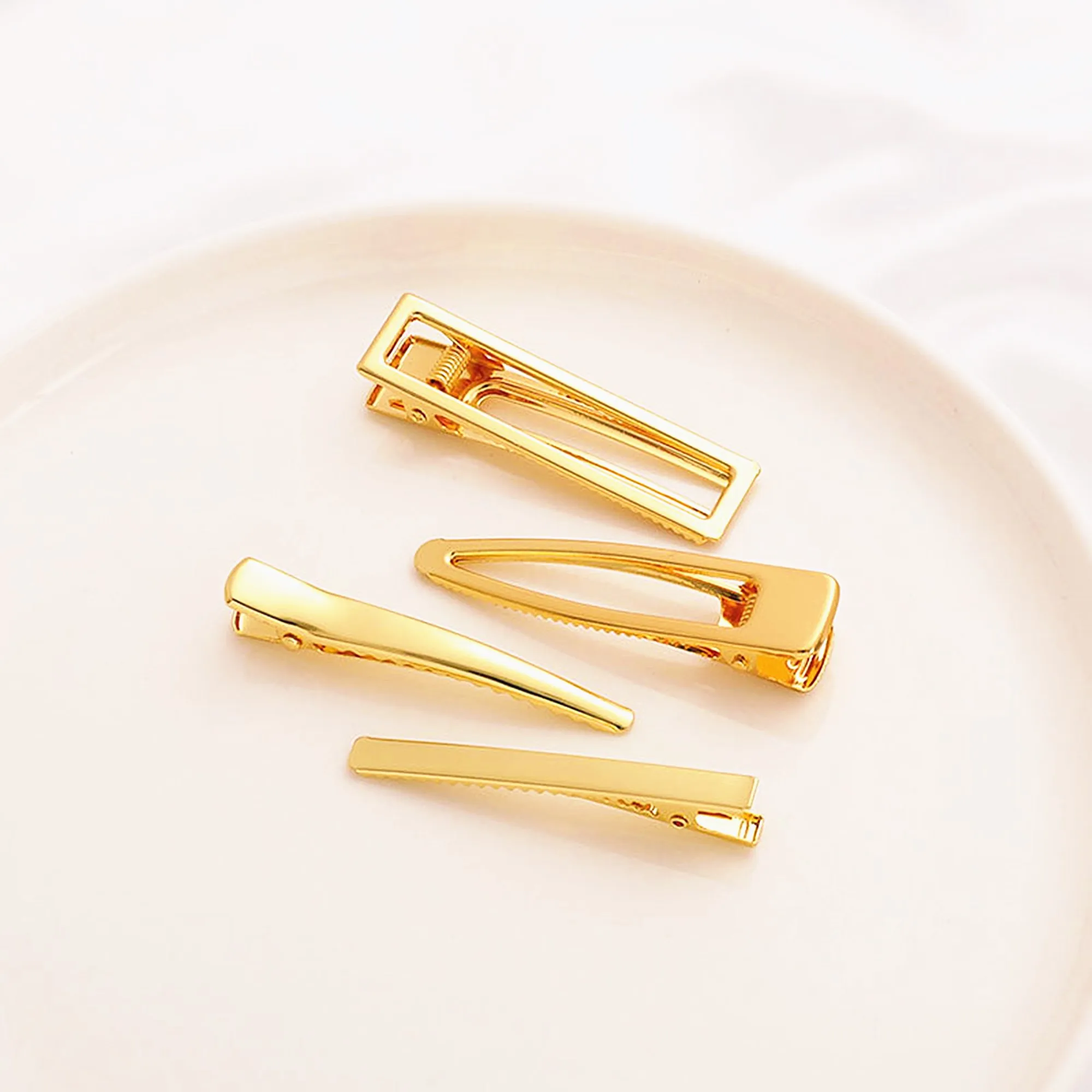 10pcs/lot Gold/Silver Color Hair Clip with Single Word; Handmade ...