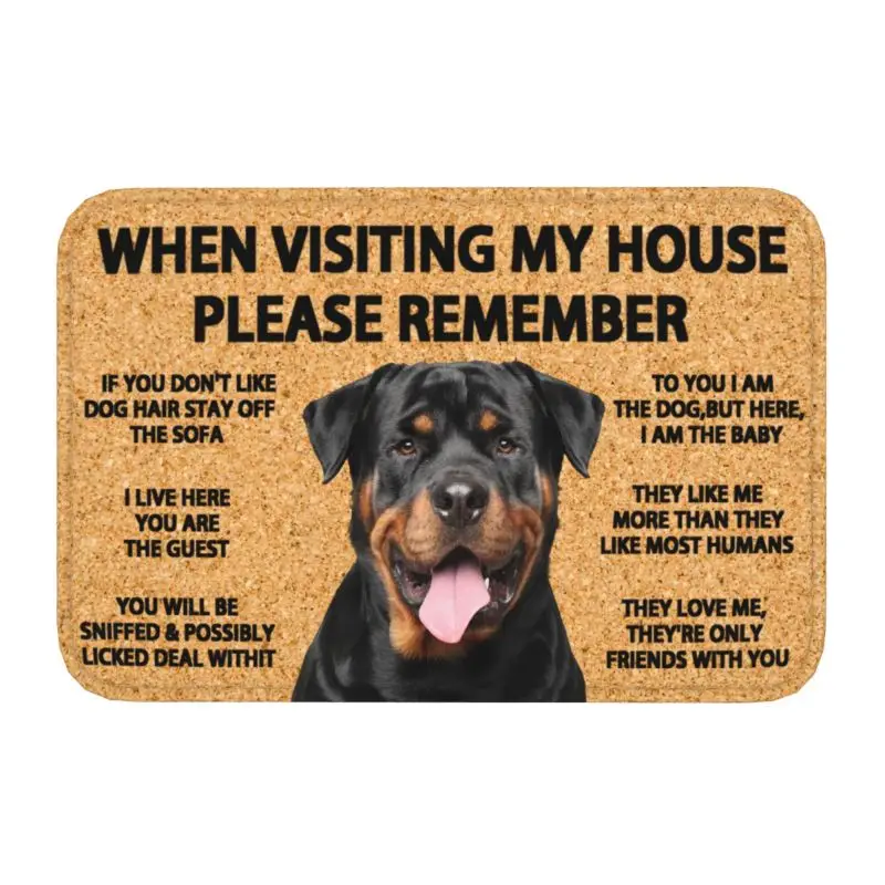 Please Remember Rottweiler Dogs House Rules Front Door Mat Anti-slip ...