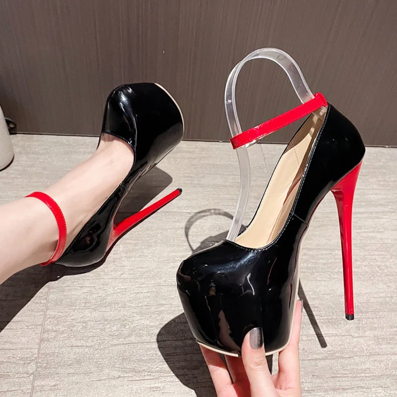 Liyke-2024-New-Black-Red-High-Heels-Women-Pumps-Spring-Fashion-Round ...