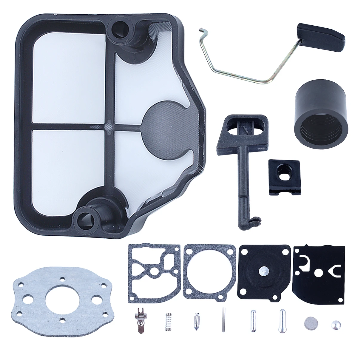 Air Filter with Carburetor Rebuild Kit Diaphragm Gasket Intake Manifold ...